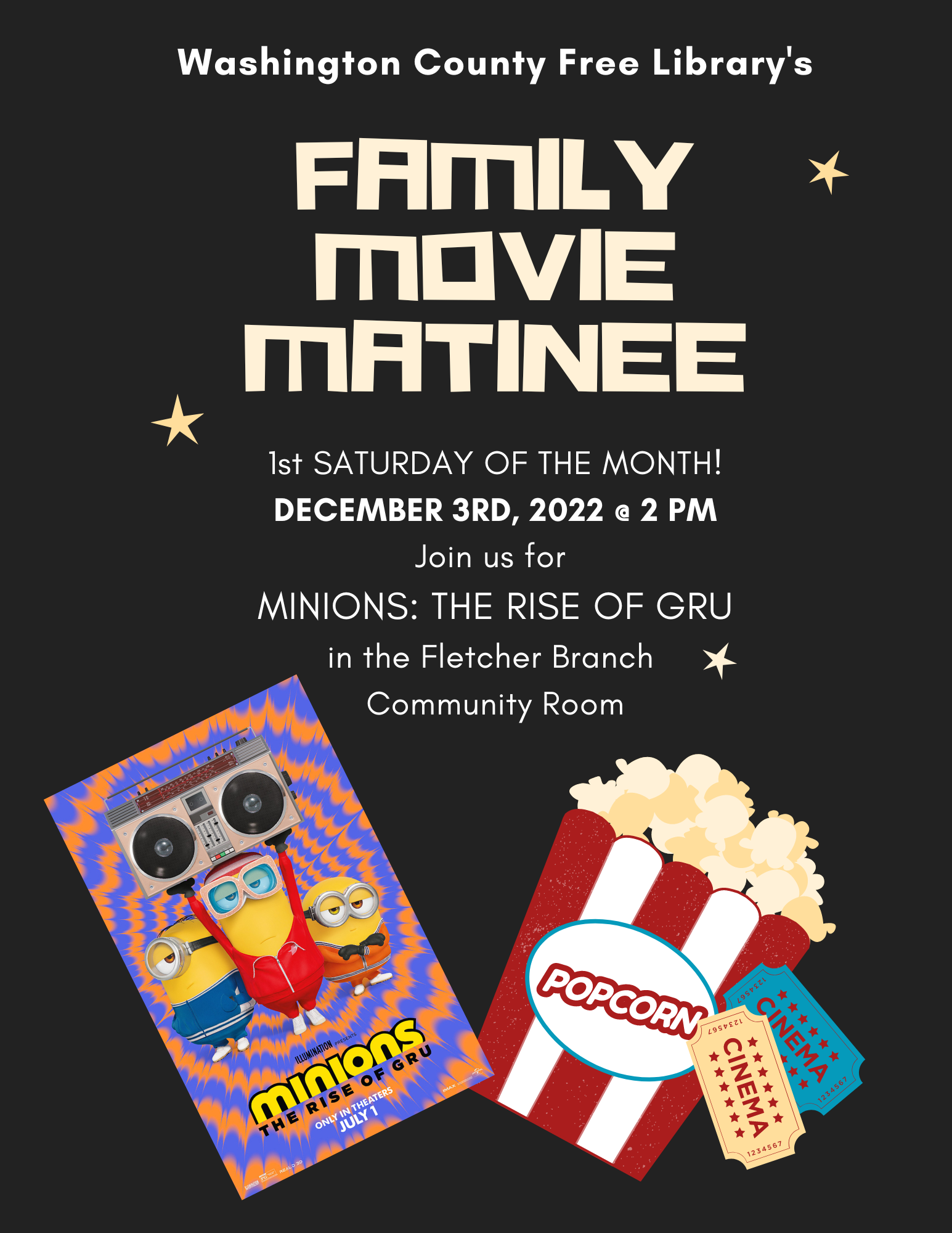 Saturday Family Movie Matinee - Minions: The Rise of Gru! | Washington ...
