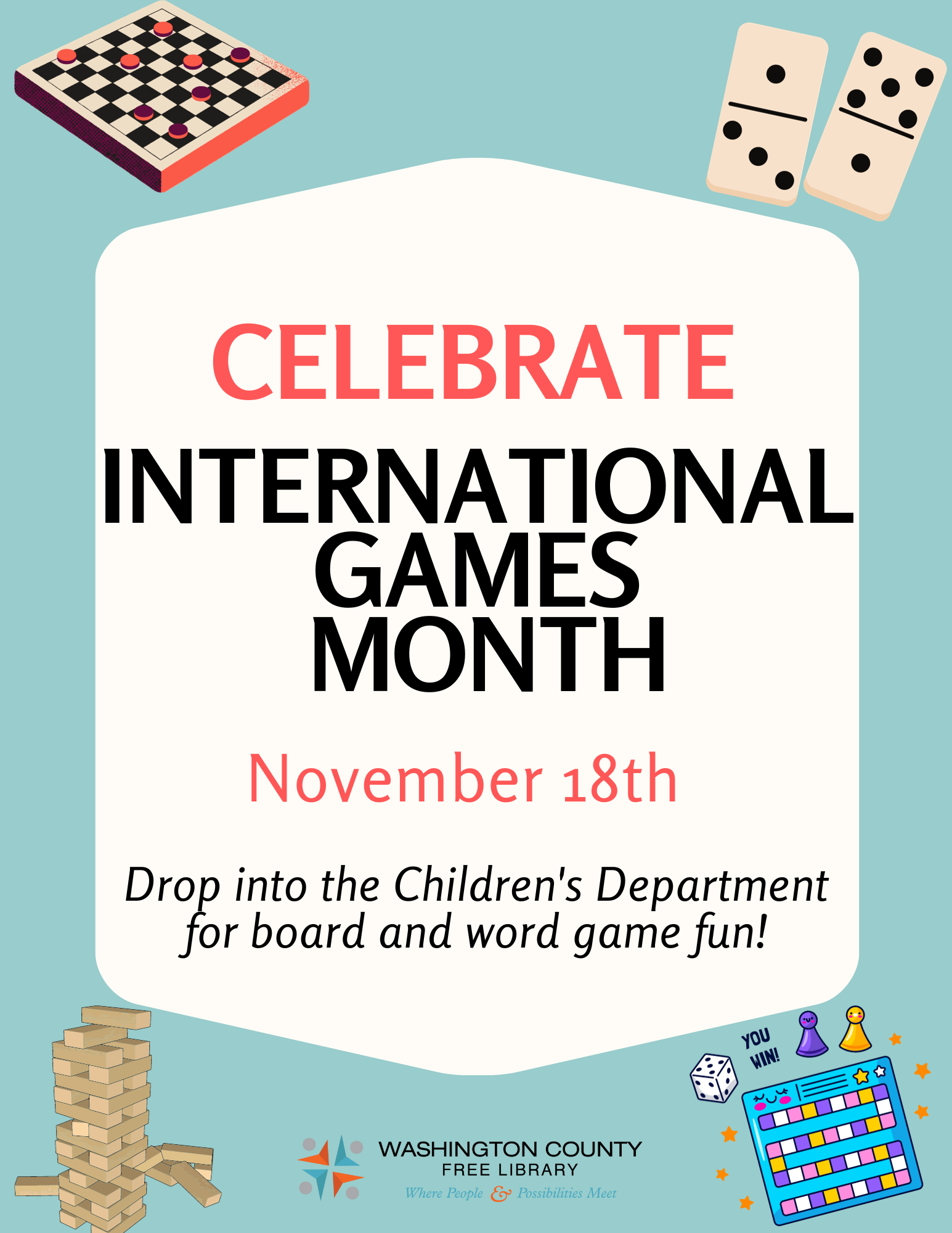 Celebrate International Games Month | Washington County Free Library